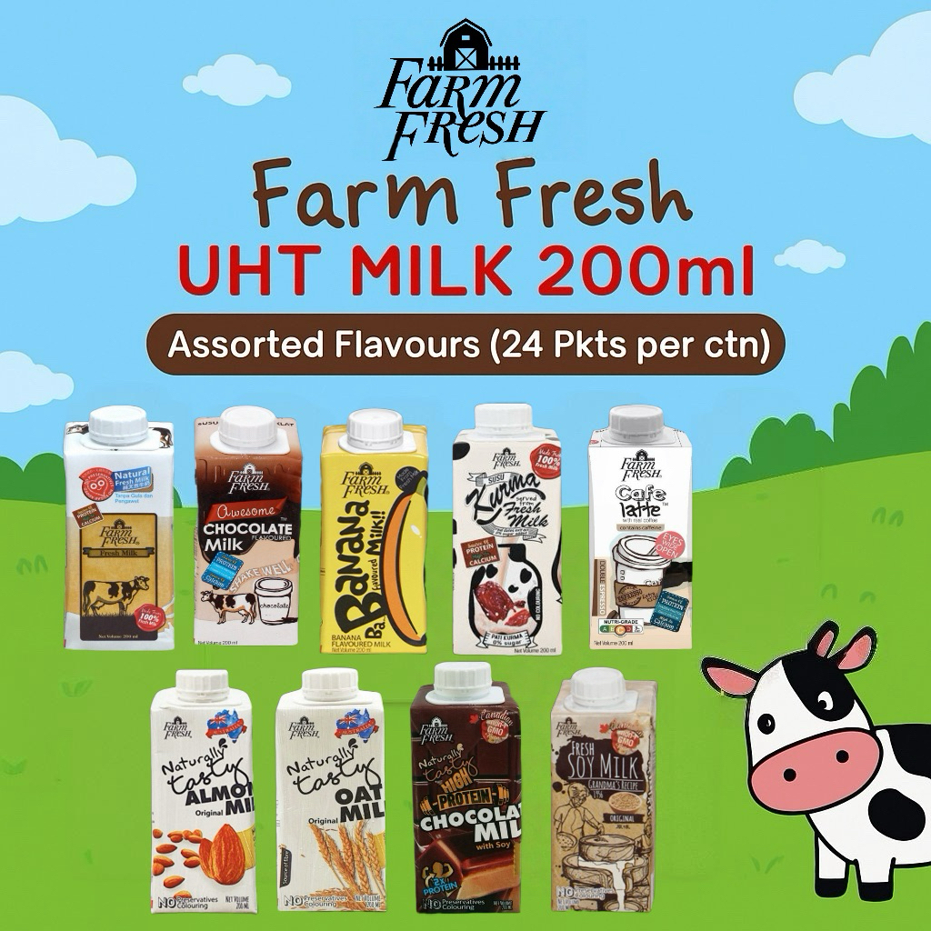 Farm Fresh UHT Milk 200ml x24 | Assorted Flavours Carton | Ready to ...