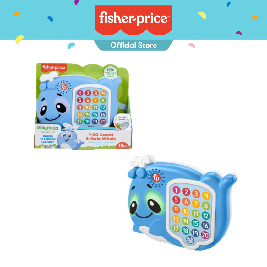 Fisher-Price Linkimals 1-20 Count & Quiz Whale Interactive Learning Toy ...