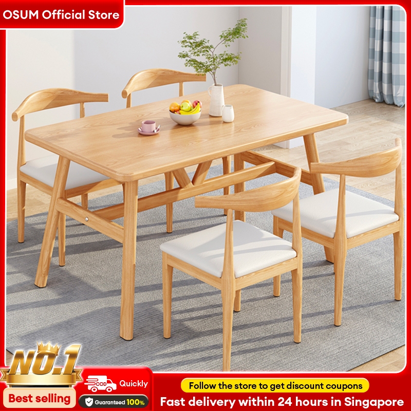 Nordic Wood Dining Table 100/120/140cm Minimalist Style combinations ...