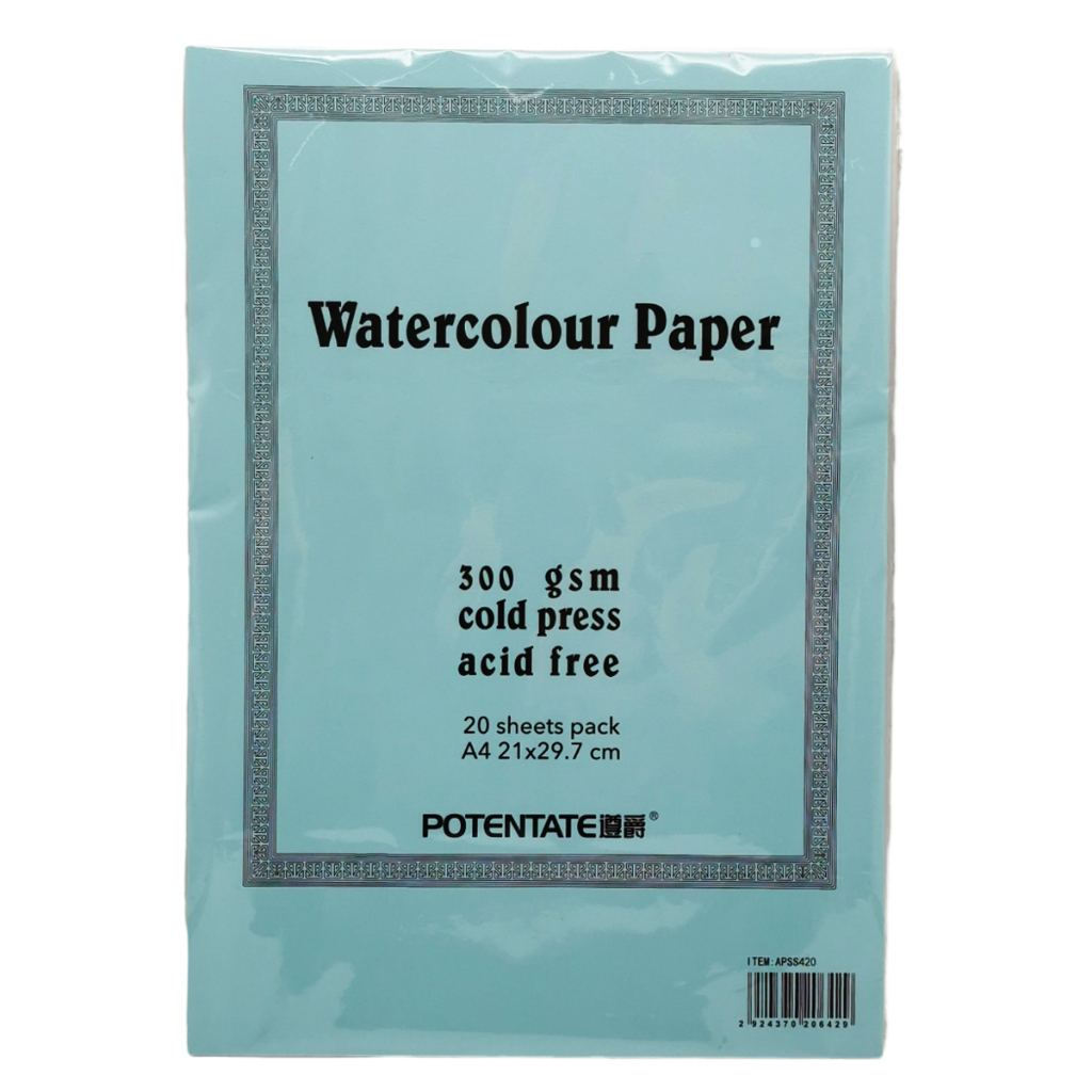 Potentate A4 Watercolour paper 300gsm 20sht Cold Press APSS420 ...
