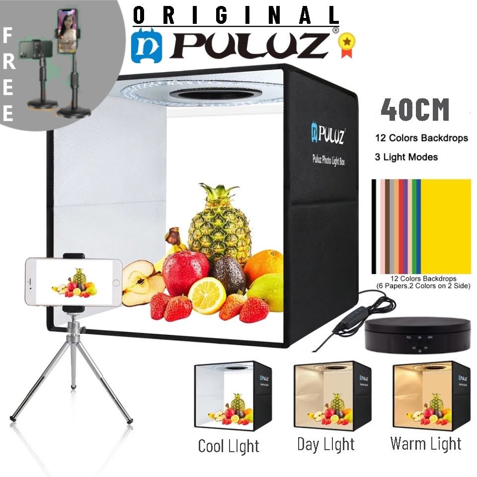 PULUZ 40cm 30CM Light Box Photography Photo Studio Box. Ring LED ...