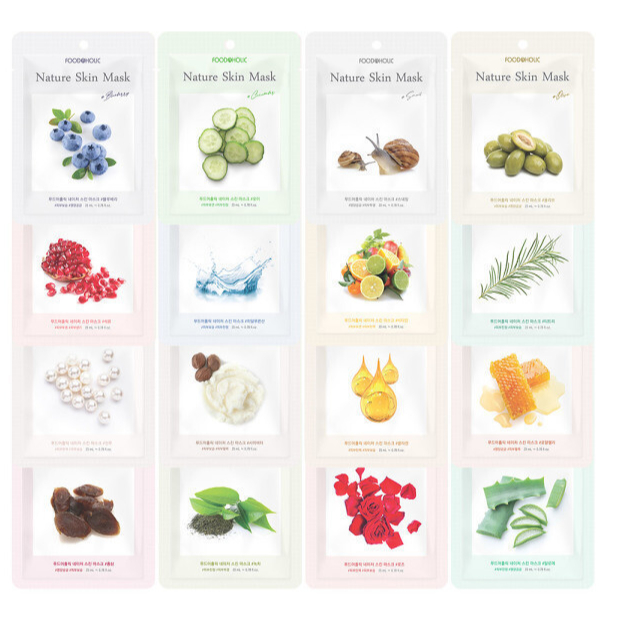 FOODAHOLIC 16 types of nature skin mask packs | Shopee Singapore