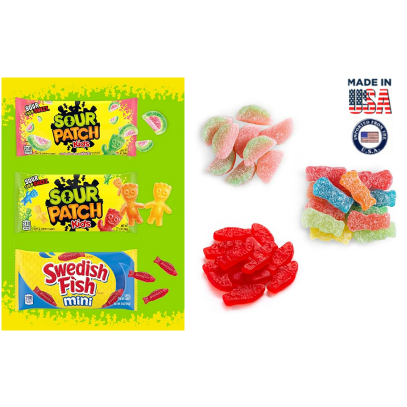 SOUR PATCH KIDS (Original/ Watermelon) and SWEDISH FISH Mini Soft ...