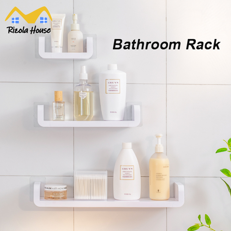 【SG】Bathroom Shelf No Drill Toiletries Rack Toilet Cabinet Storage ...