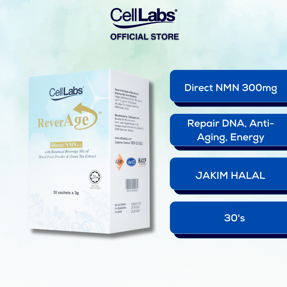 [JAKIM HALAL] CellLabs Reverage Direct NMN ++ 30's NAD+ Nicotinamide ...