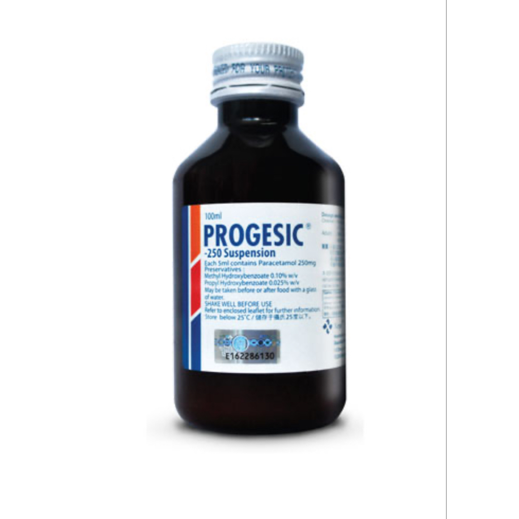 Progesic Paracetamol 250mg/5ml Suspension 100 ml for Fever and Pain ...