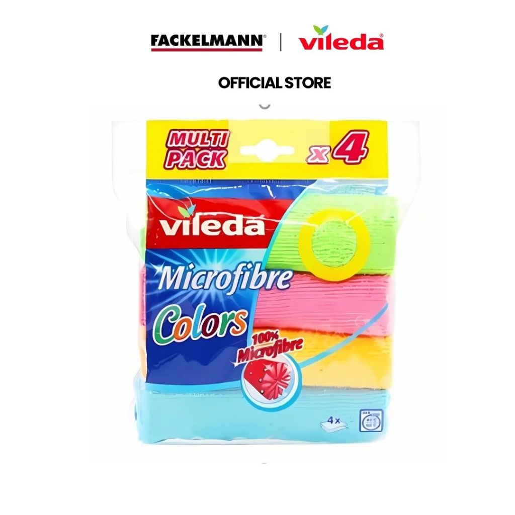 [Fackelmann] Vileda Microfibre Colour Cloth 4's VA0061/Cleaning/Stain ...