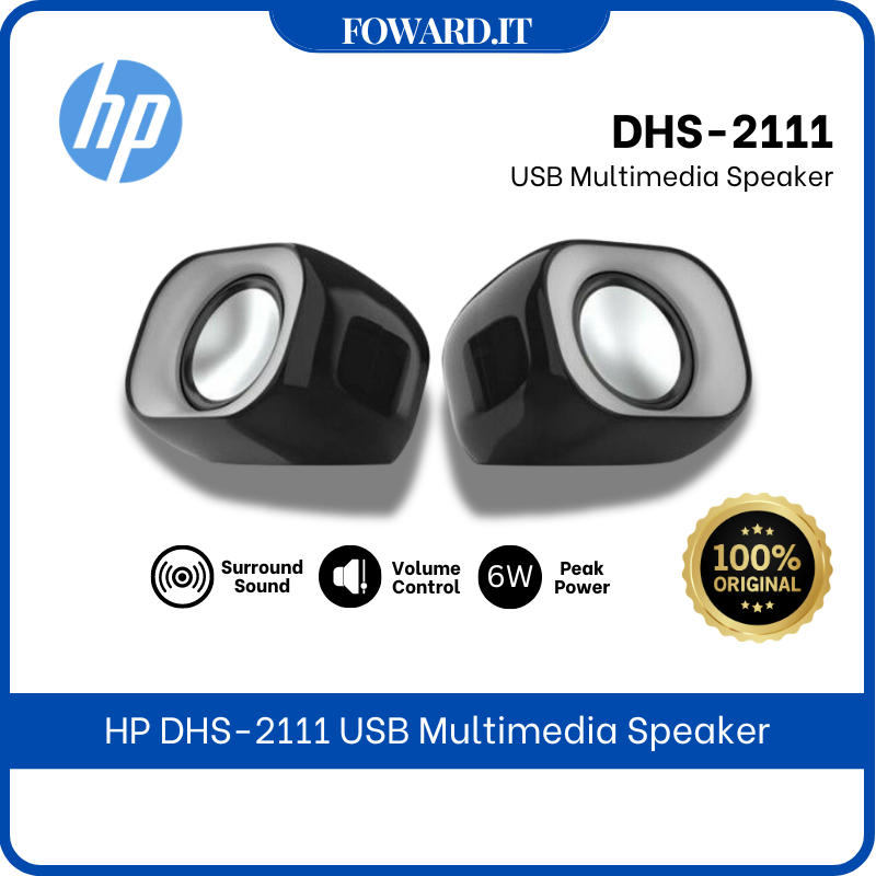 HP DHS-2111 Multimedia Computer Mini Wired PC Speaker With 3.5mm Single ...