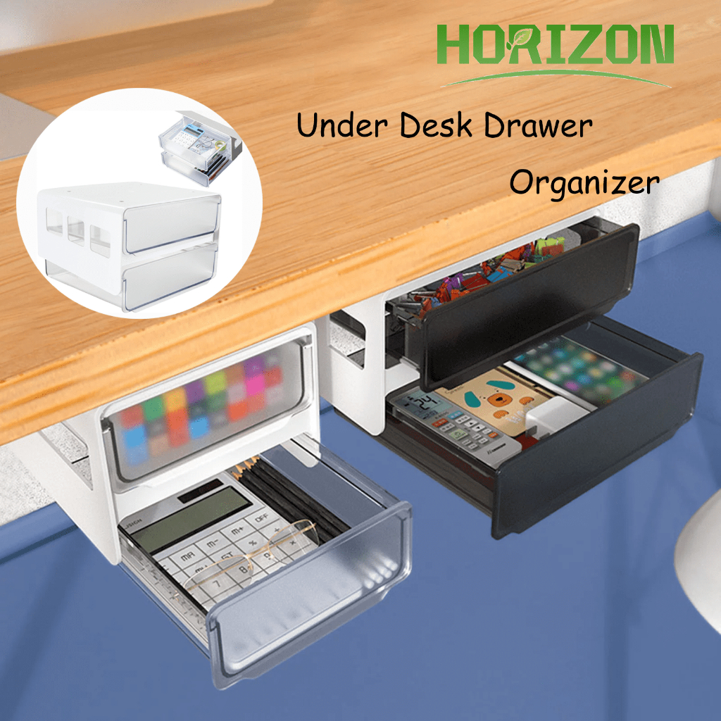 Desk Drawer Sliding Storage Drawer Self Adhesive One-set Drawer Paste ...