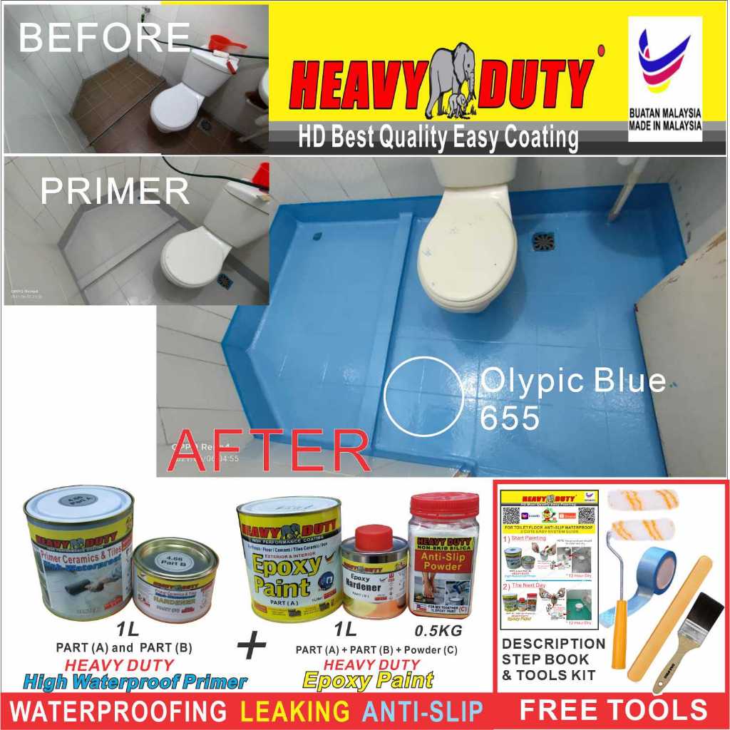 655 OLYMPIC BLUE ( FULL SET EPOXY HEAVY DUTY ) Waterproof Epoxy Floor ...