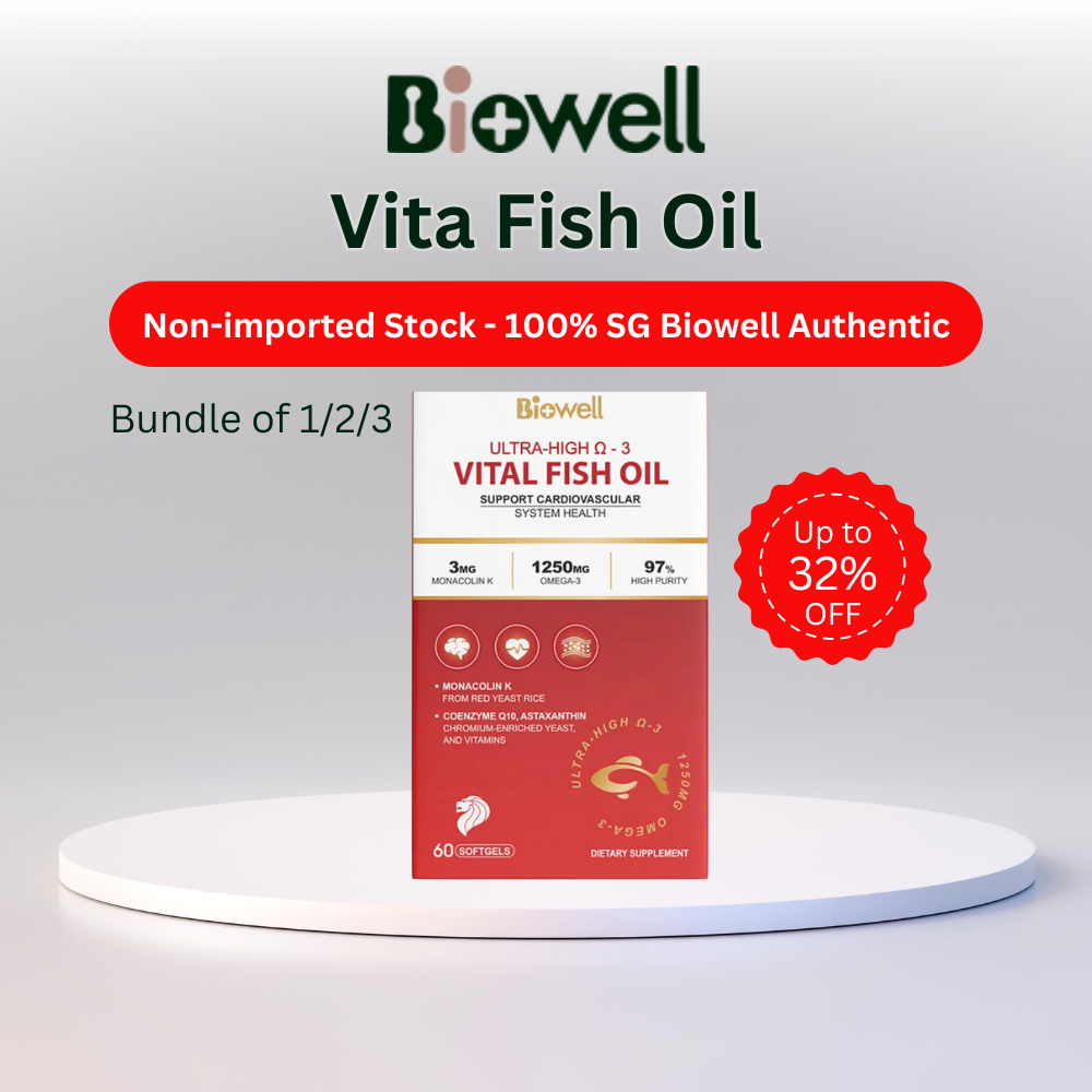 [Authentic SG Stocks - Non Imported] Biowell Vital Fish Oil | 97% Purity | 1250MG Ultra High ...