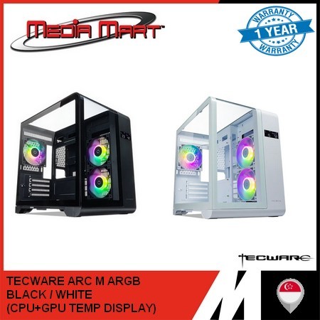 TECWARE ARC M ARGB CURVED TG MATX CASE WITH CPU & GPU TEMPERATURE ...