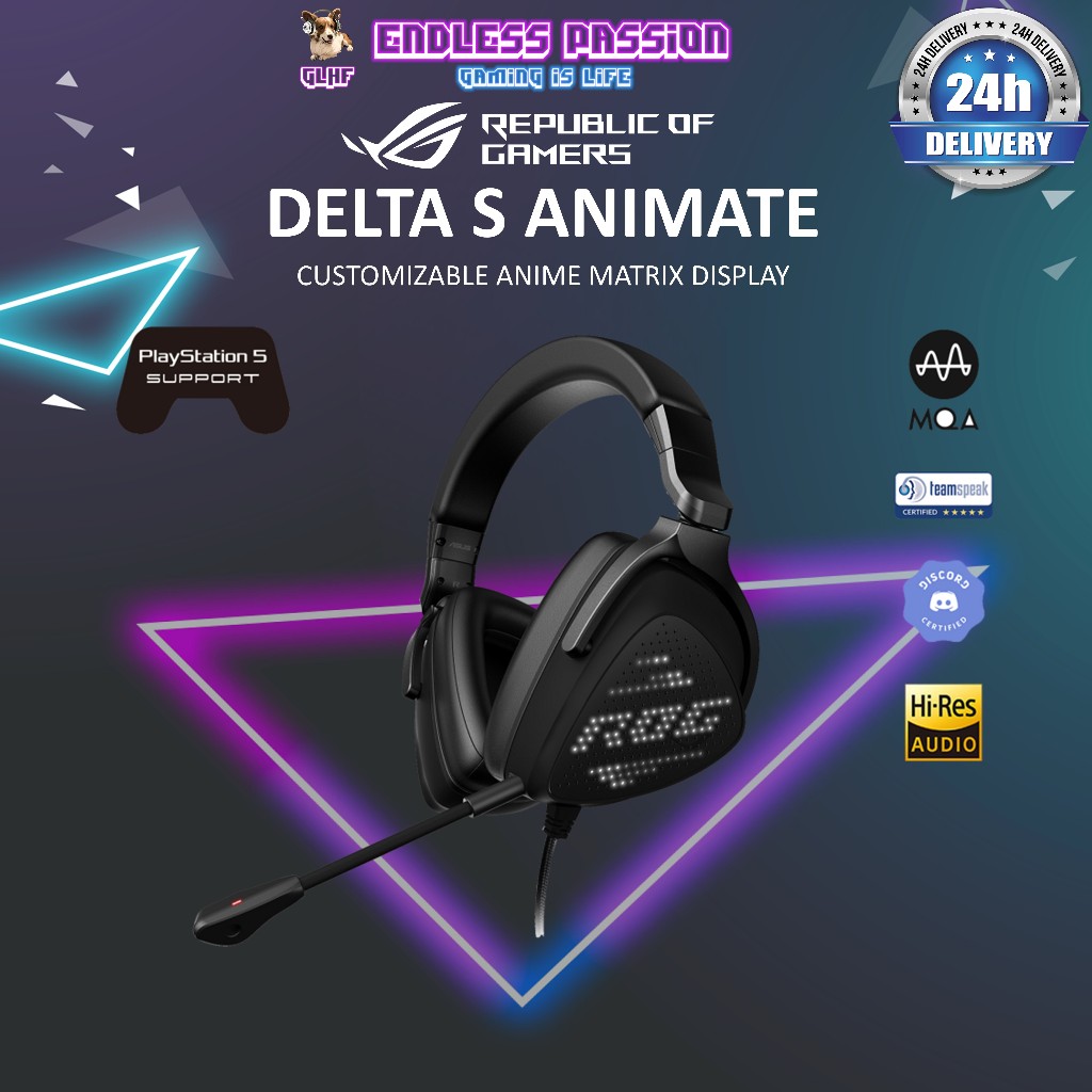 Asus ROG Delta S Animate Lightweight USB-C® Gaming Headset with ...