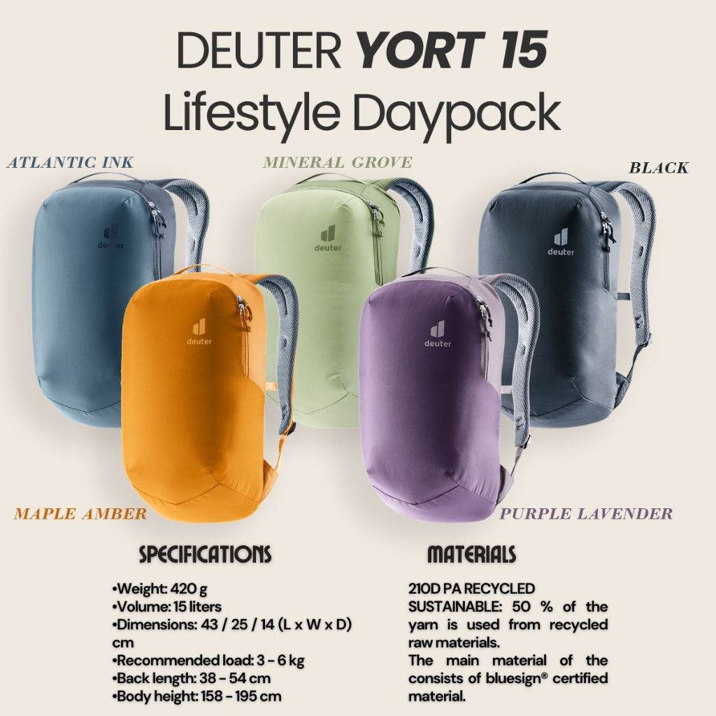 DEUTER YORT 15 Lifestyle Daypack | Shopee Singapore
