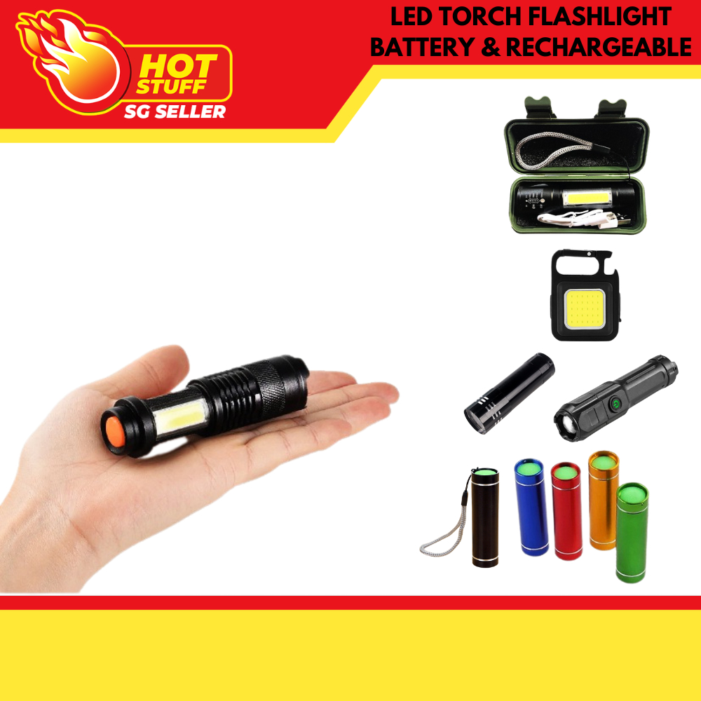 [SG SELLER] V2 LED Bright Flashlight Hand Torchlight Pocket ...