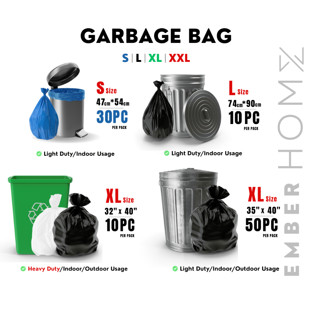 Garbage Bag Plastic Rubbish Plastic Trash Bag Light Duty/Heavy Duty ...
