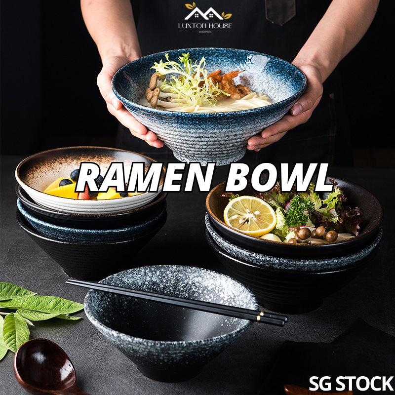 {SG} 8inch 9inch Ceramic Ramen Bowl Large Ceramic Bowl Japanese Style ...