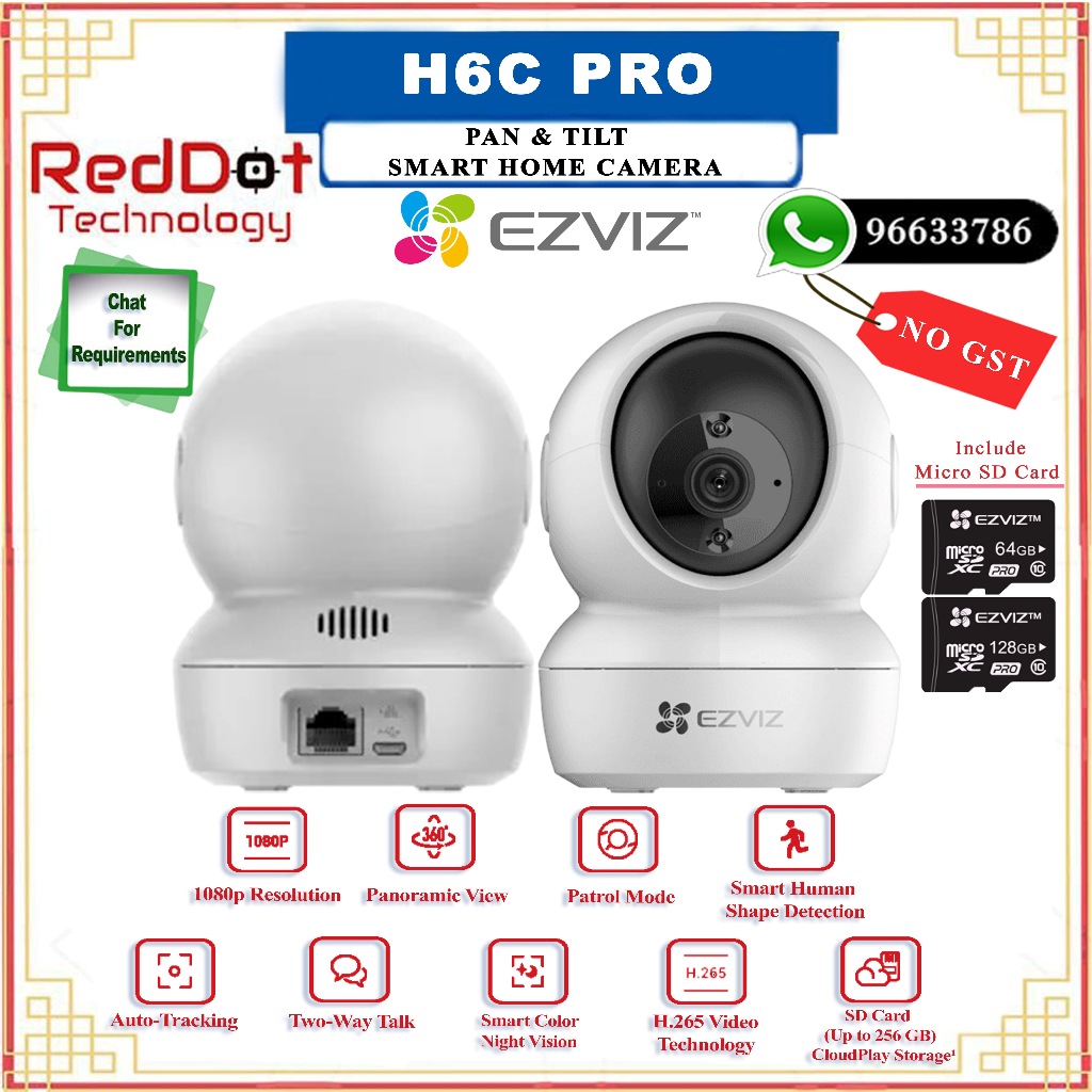 EZVIZ H6C Pro Pan & Tilt Smart Home Camera (Local SG Seller) | Shopee Singapore