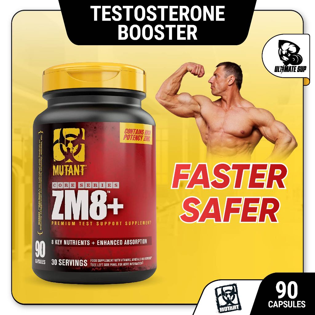 Mutant ZM8+ Testosterone Booster, Strength Supplement, Muscle Recovery ...