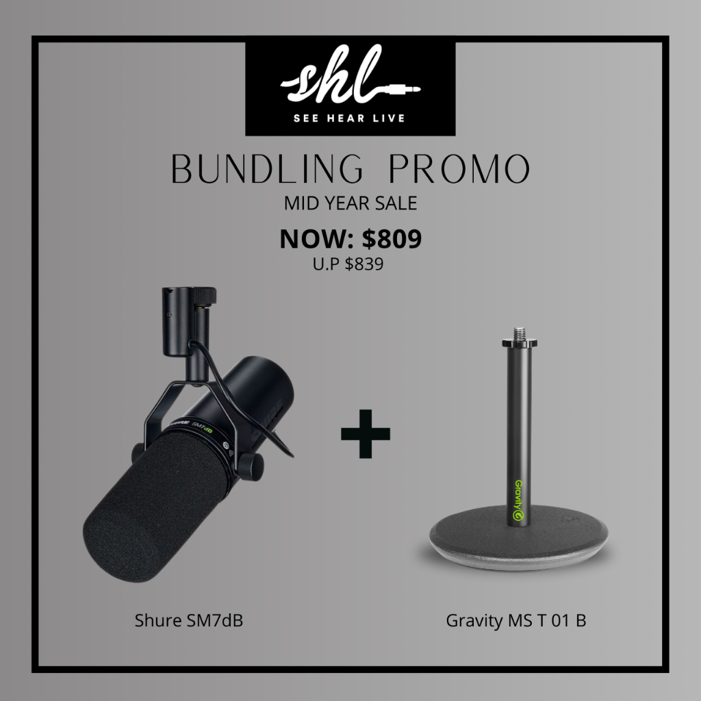 SHURE SM7dB Dynamic Vocal Microphone + Gravity Table-Top Microphone ...