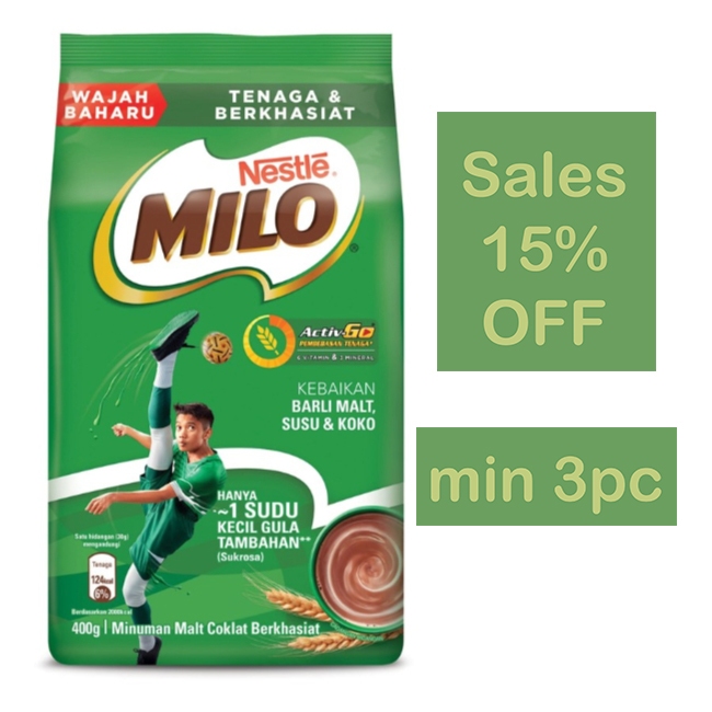 Milo [Promo 3pks] Activ-GO Choc Milk Powder (400g) [BB 31.03.25 ...