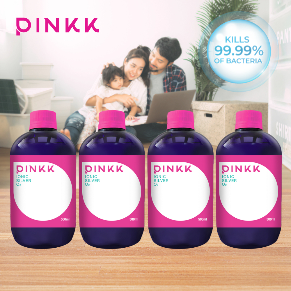 🔥[VALUE PACK] Pinkk Ionic Silver O2 (500ml x 4) | HydroCell, Silver Ion, Antimicrobial ...
