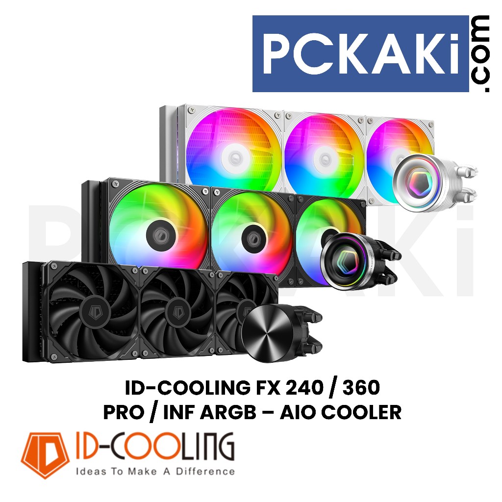 ID COOLING FX 240 FX360 PRO / INF / LCD ARGB AIO CPU LIQUID COOLER ...