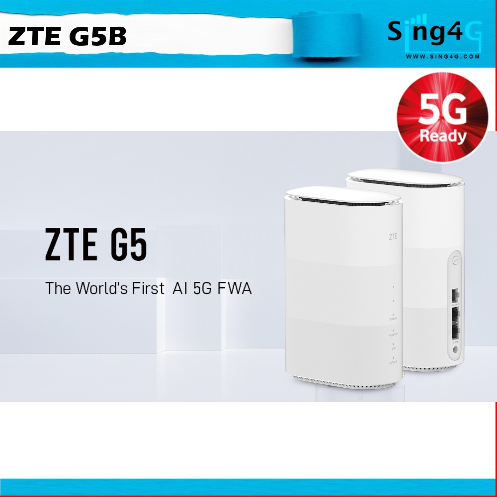 5G ROUTER ZTE G5B AI Powered 5G FWA Sim Router WIFI 6 (3.03Gbps 64 WIFI 2LAN 1TEL) | Shopee ...