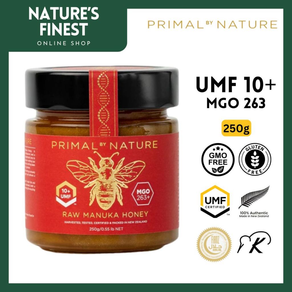 [NATURE'S FINEST] Primal By Nature Manuka Honey UMF10+ MGO 263 250g (EXP:2029) Gift and Gift Set ...