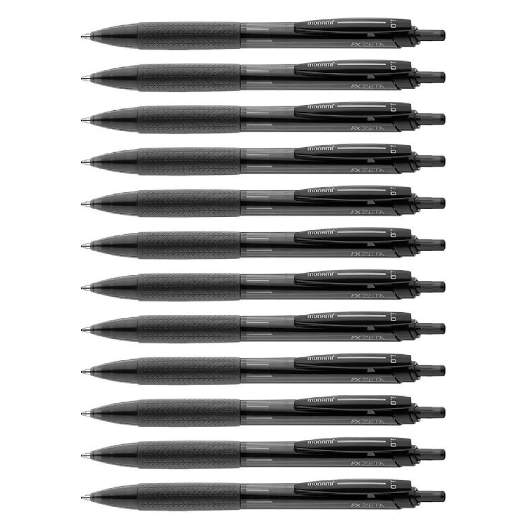 Monami FX ZETA Ballpoint Pen 1.0mm Black 12 pcs | Shopee Singapore