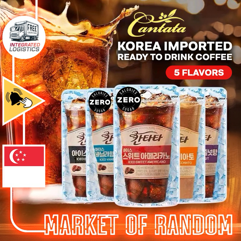 🇰🇷KOREA IMPORT🇸🇬 Korean Ready To Drink Coffee Pouch Pack by Cantata and ...