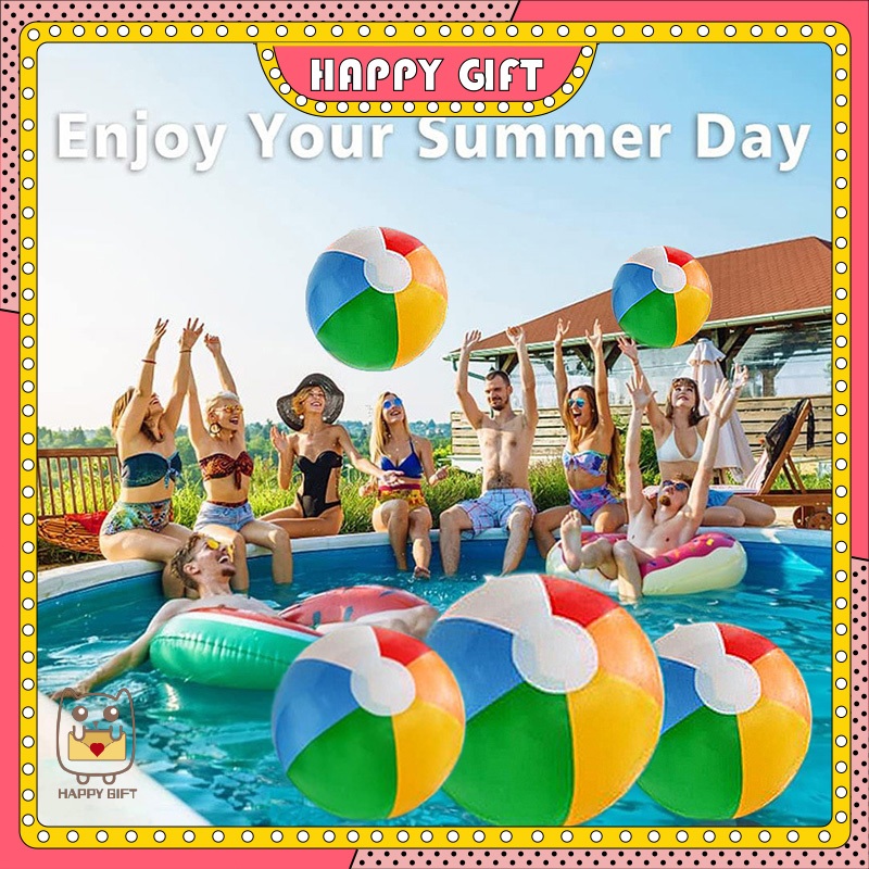 💌SG Stock💌30/36/50CM PVC Inflatable Beach Ball Kids Beach Swimming Pool ...