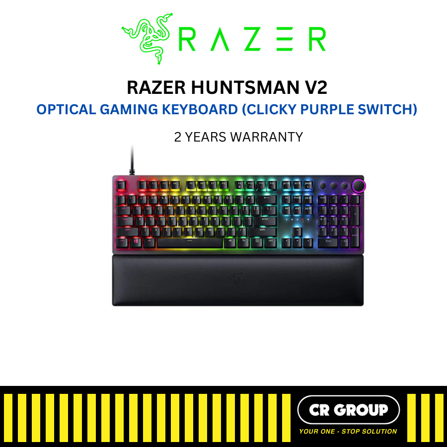 RAZER HUNTSMAN V2 Optical RGB Gaming Keyboard - Doubleshot PBT Keycaps ...