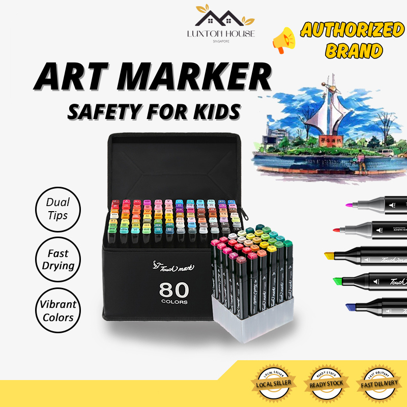 {Authorized Brand} Art Marker Pen Safety Material Art Markers with Bag ...