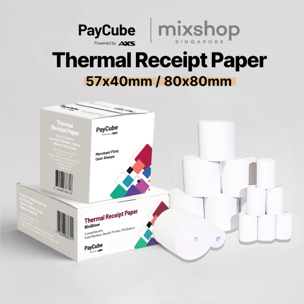 mixshop AXS Coreless Thermal Paper Roll, Receipt Paper, Cashier Receipt ...