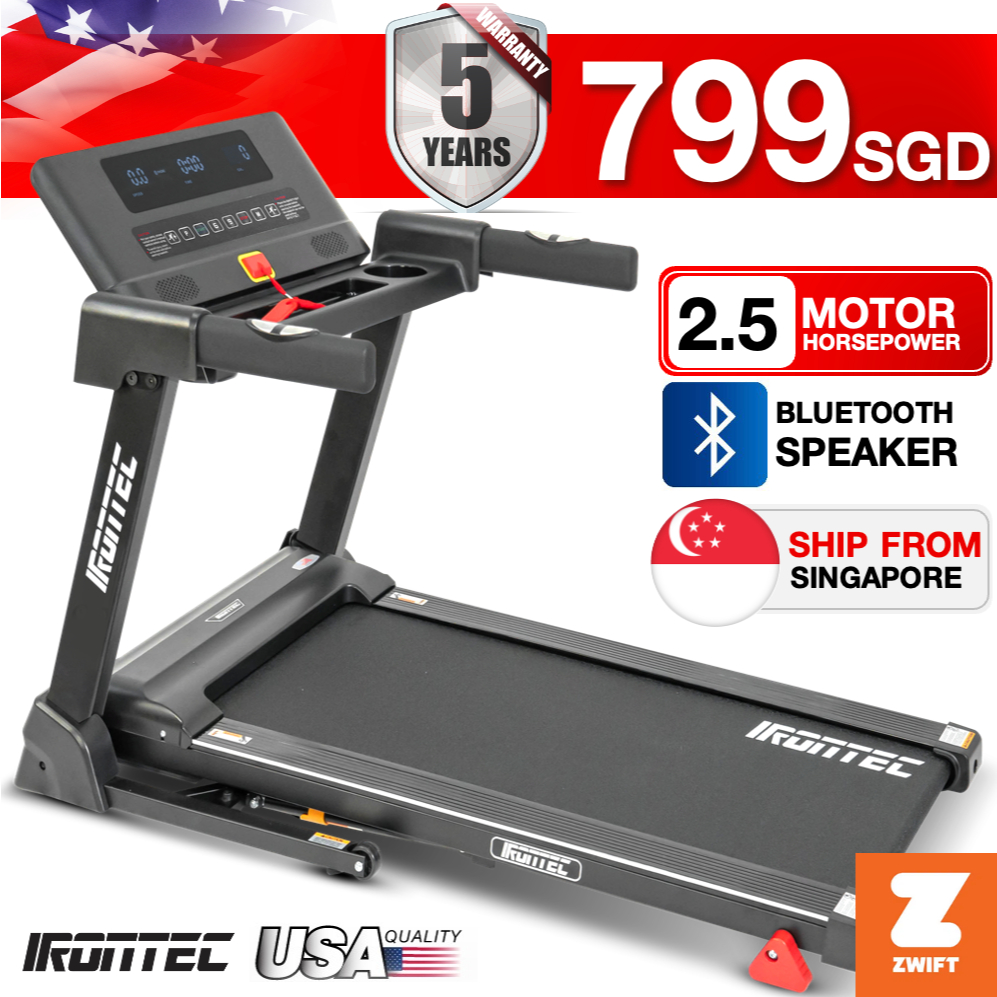 ★FREE SHIP & 50%OFF ★ IRONTEC.sg 2.5HP Treadmill 2.5HP 14km/h 3 Level ...