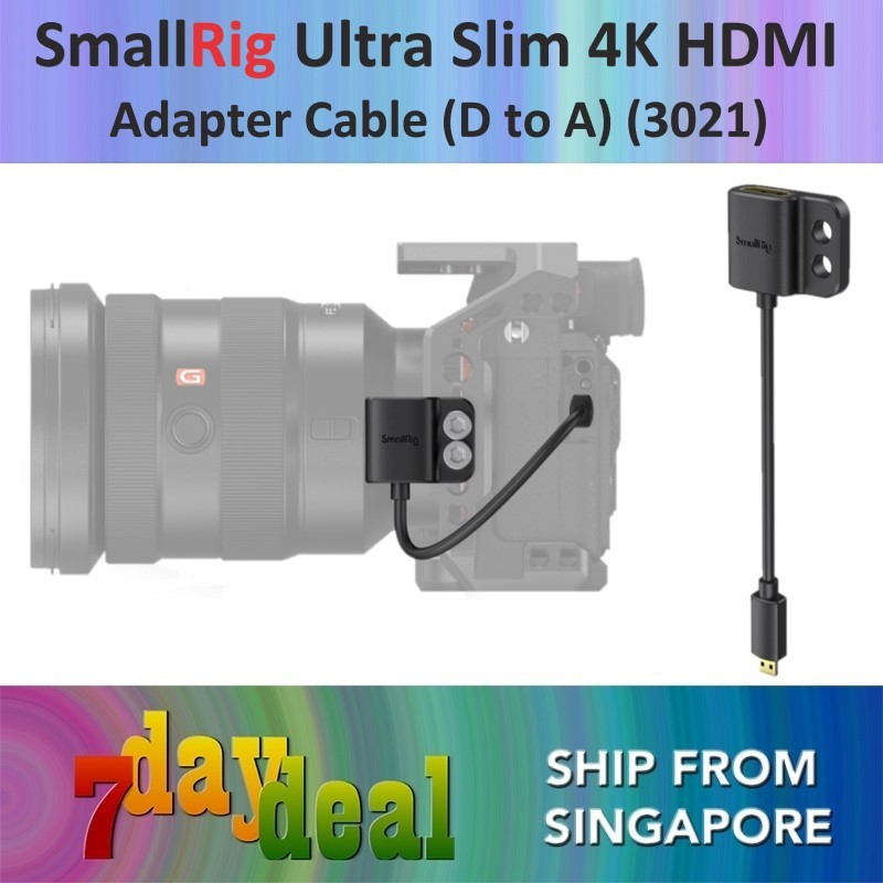 SmallRig Ultra Slim 4K HDMI Adapter Cable (D to A) (3021) | Shopee ...