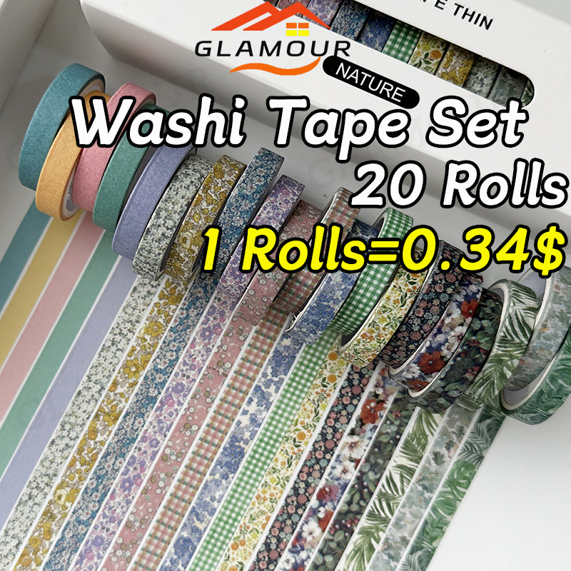 [SG] 20 Rolls Washi Tape Set Journal Stickers Tape Scrapbook Hand ...