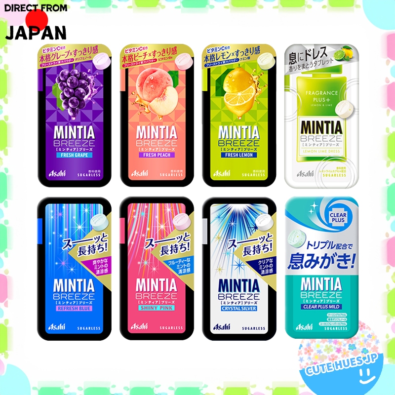[Direct From Japan] Asahi "MINTIA BREEZE" mint tablets sugarless FRESH GRAPE/FRESH PEACH/FRESH ...