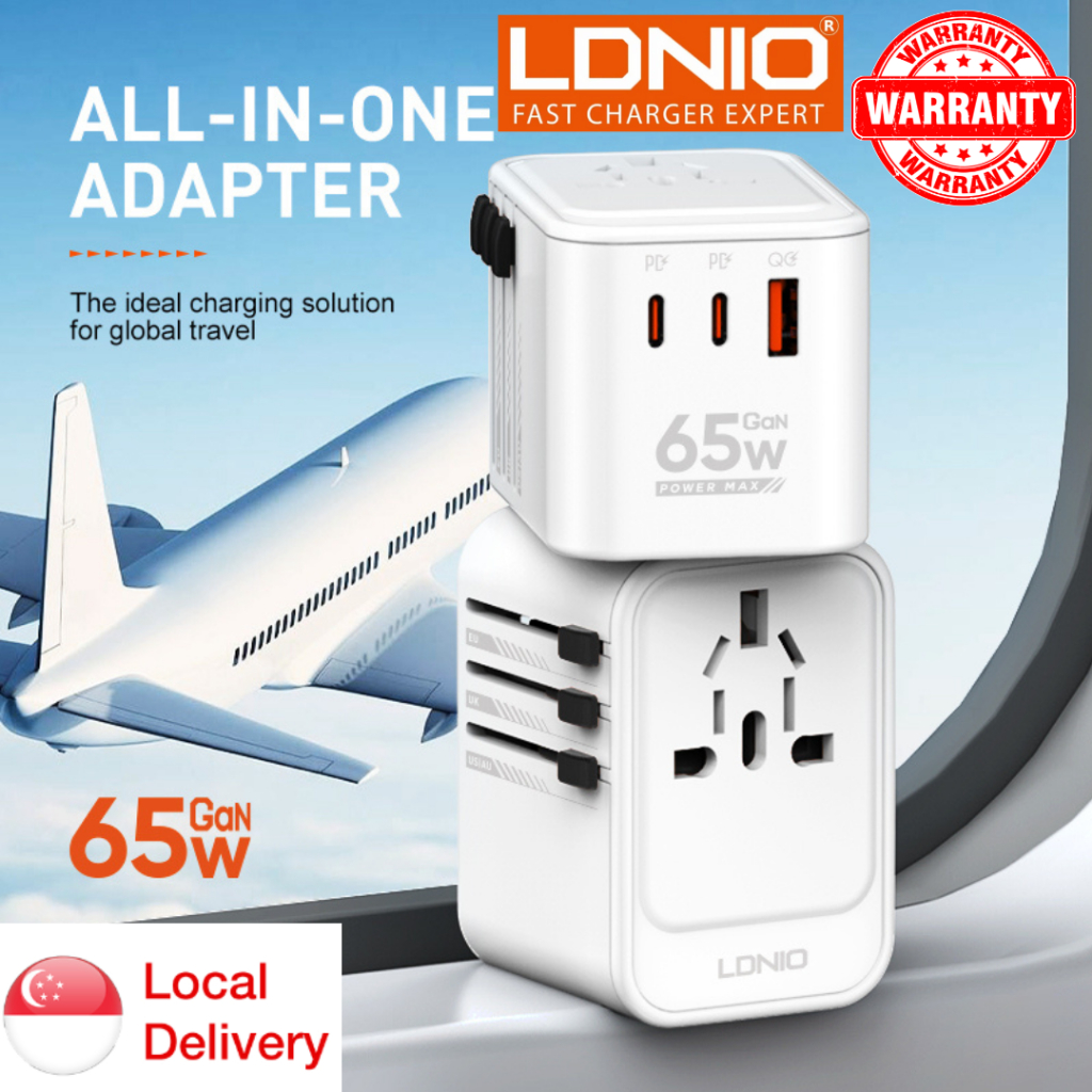 LDNIO GAN 65W Fast Charger + Universal Travel Adapter - Worldwide All ...