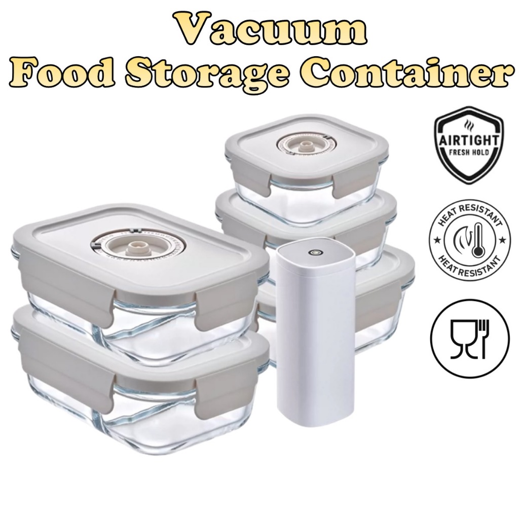Borosilicate Glass Food Storage Container Airtight Vacuum Lunch Box ...