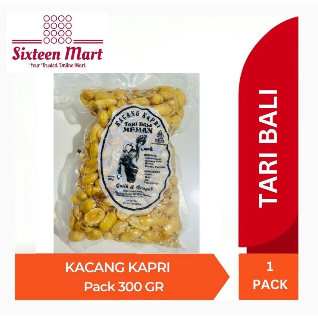 Kacang Kapri Tari Bali Garlic Peanut Khas Bali 1 Pack x 300gram (SG ...