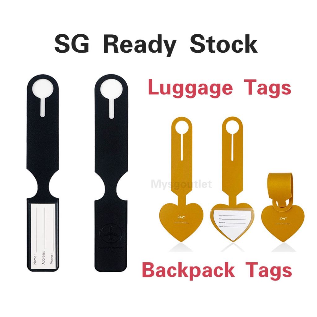 SG Stock Travel Luggage Tag PU Leather Backpack Tags Travel Bag Labels ...