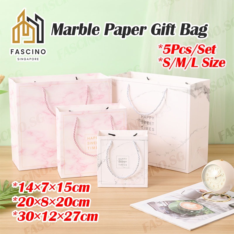【SG】5PCS Premium Paper Gift Bag S/M/L Size Wedding Packaging Bag ...