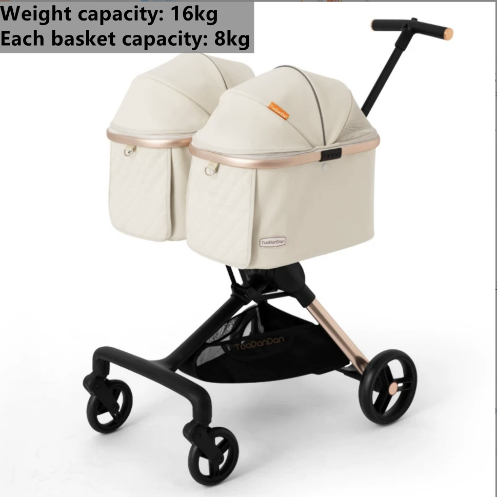 "SG stock" Double Pet Stroller Twin car for outings Pet Pram Foldable ...