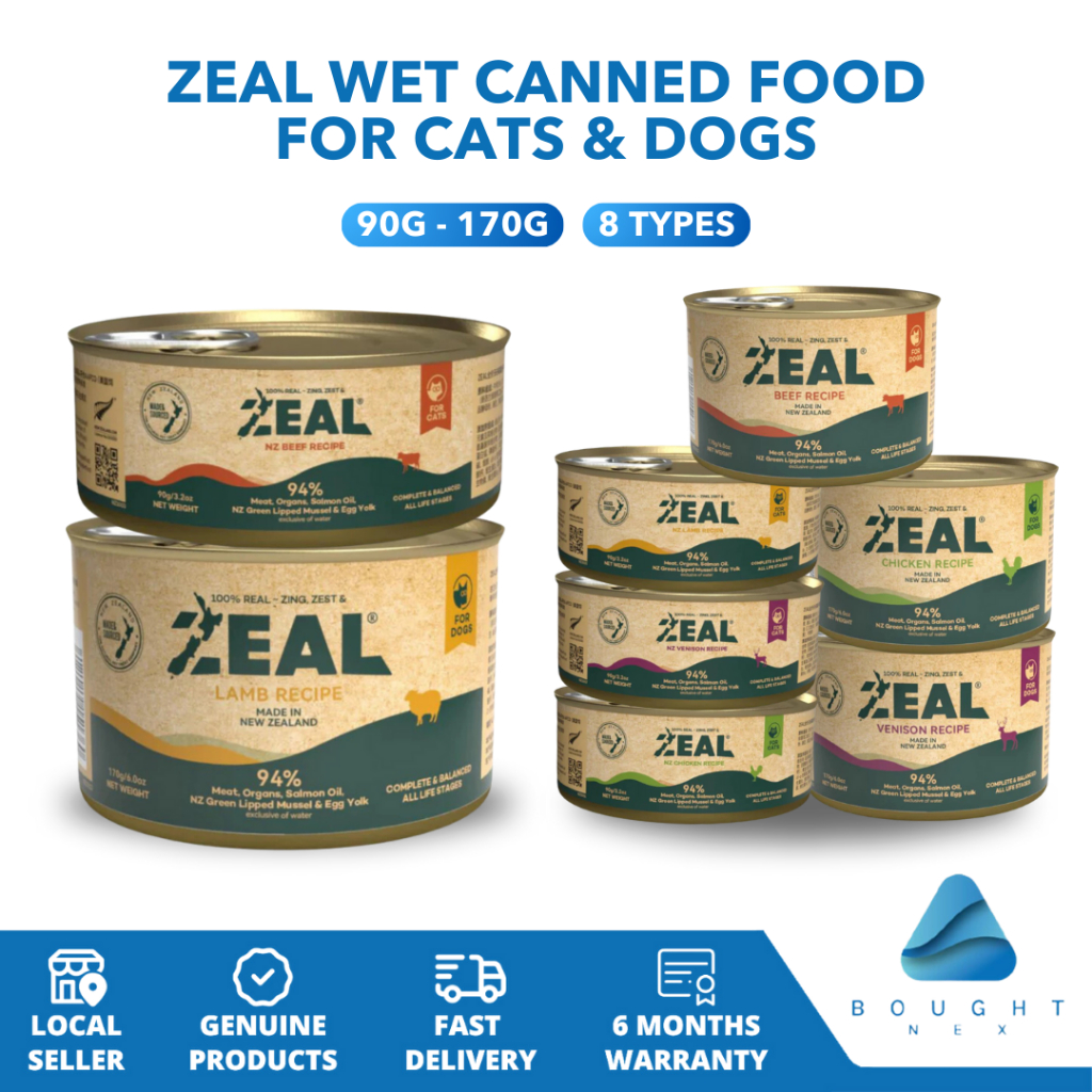Zeal Wet Canned Food for Cats & Dogs 90g/170g - Nutritious Meals with ...