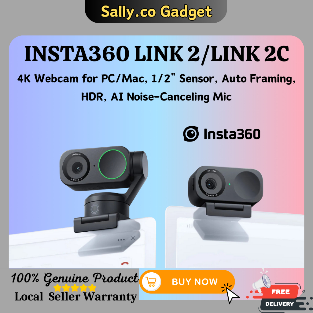 [Ready Stock]Insta360 Link 2 & Insta360 Link 2C Webcam 4K AI Powered ...