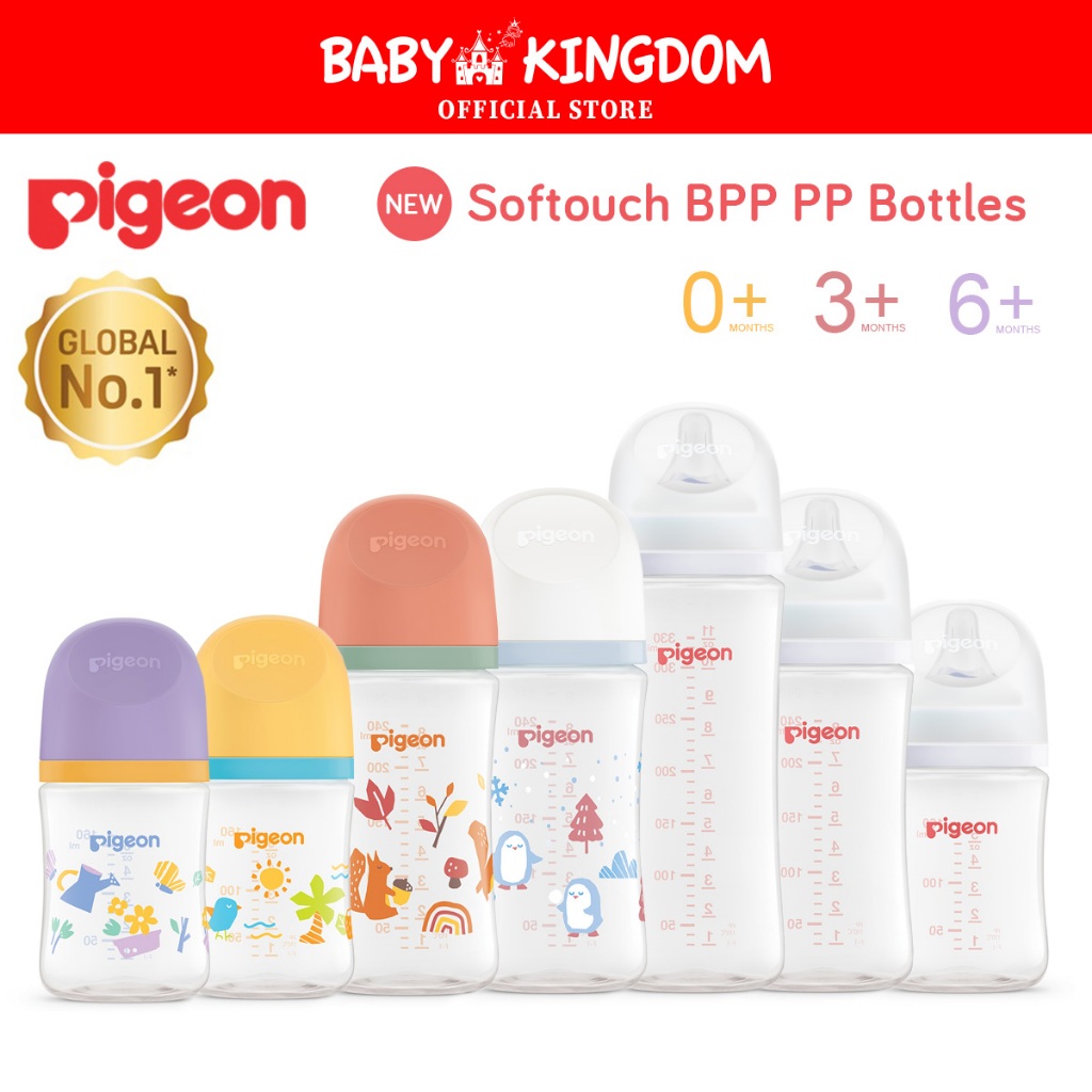 (NEW) Pigeon SofTouch™ BPP PP Nursing Wide Neck Bottle (160ml/240ml/330ml) | Shopee Singapore