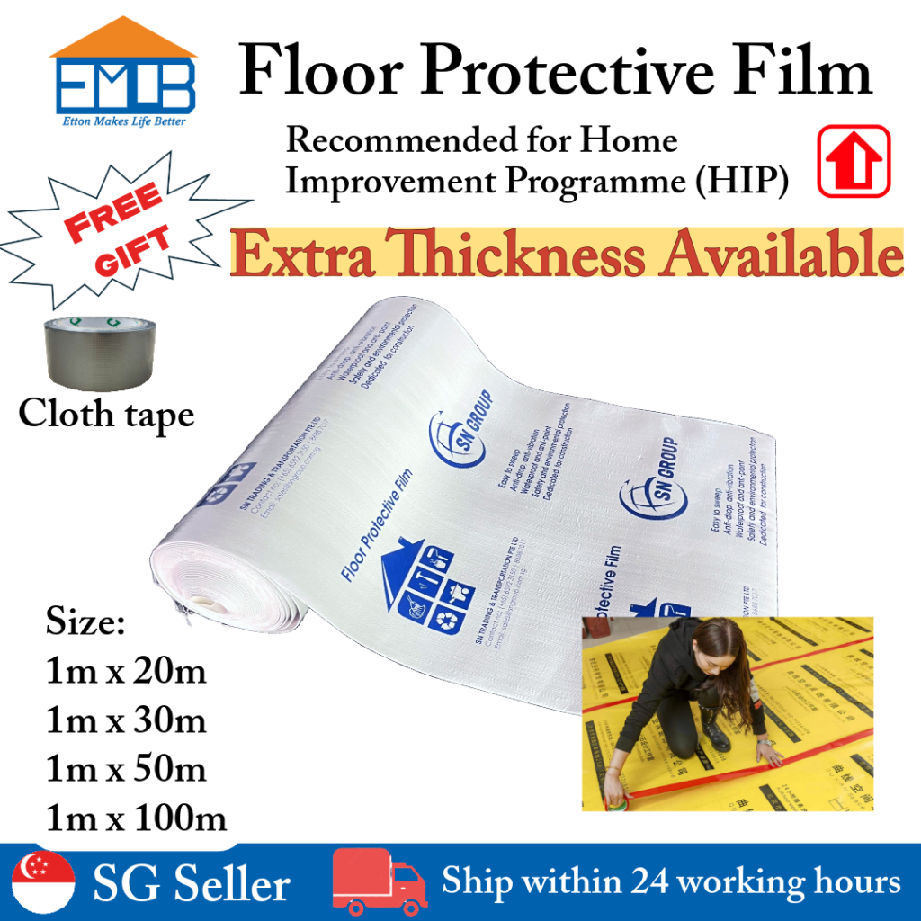 【SG Stock】Renovation Floor Sheet Floor Protection Mat Floor Protection ...