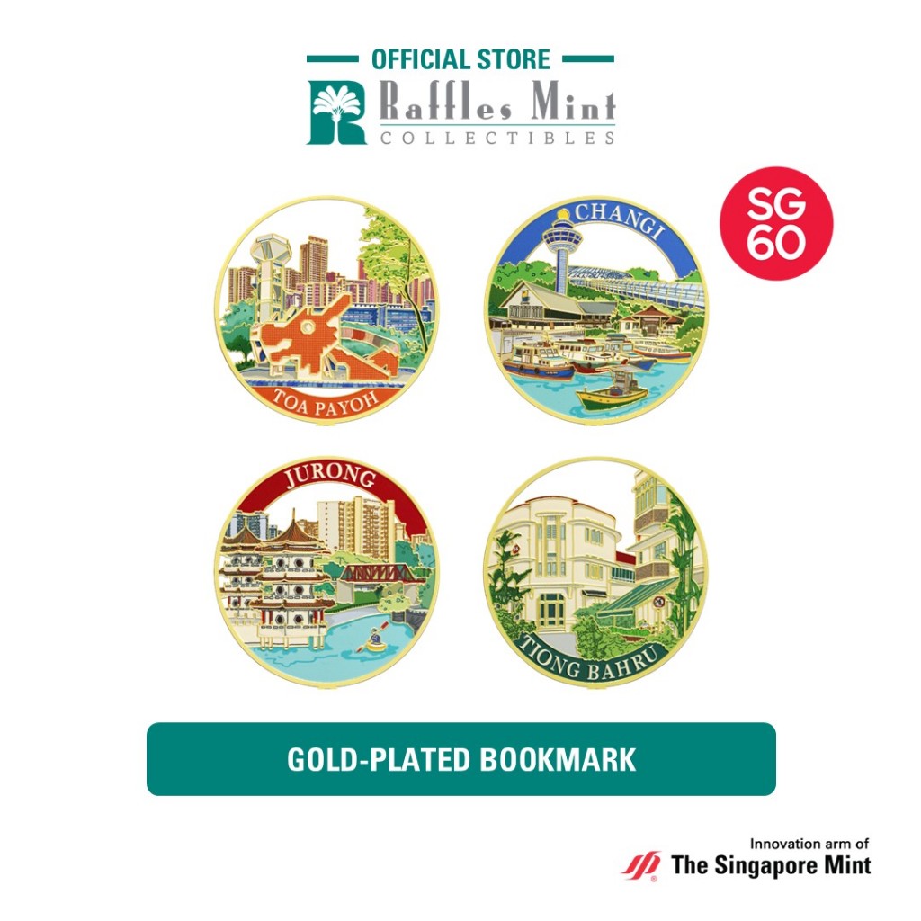 SG60 Jalan Jalan Gold-Plated Coloured Bookmark (Toa Payoh / Changi ...